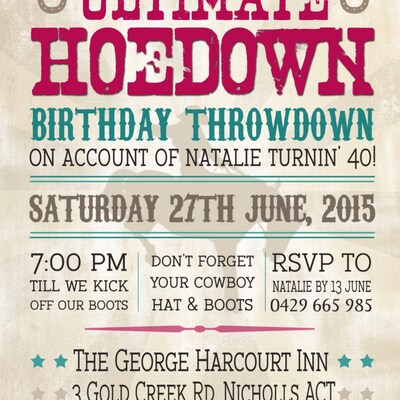 Rustic Hoedown Invitation Ultimate Hoedown Throwdown Country Western - Etsy