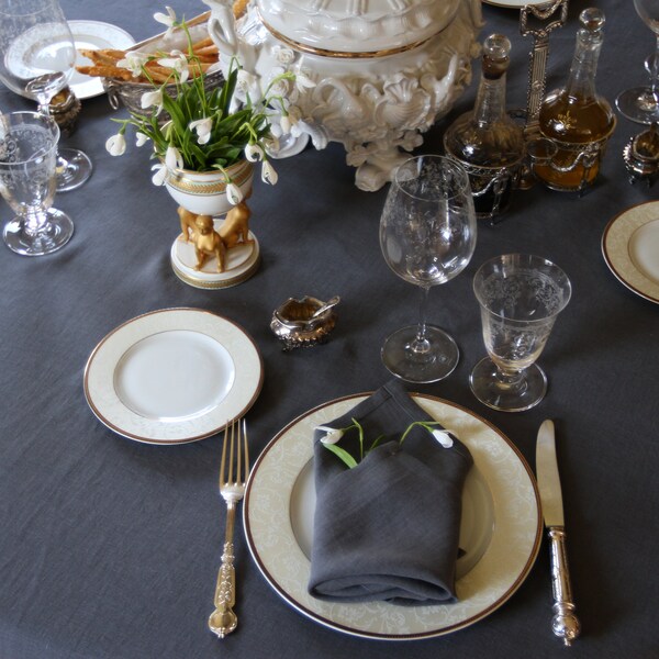Round Linen Tablecloth, Extra Large Tablecloth, Circle Tablecloth, for ...