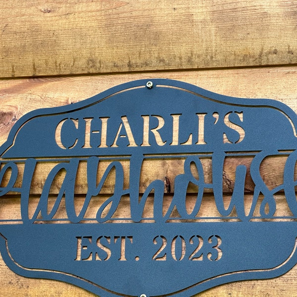 Personalized Playhouse Sign, Custom Name Metal Sign, Treehouse Sign ...