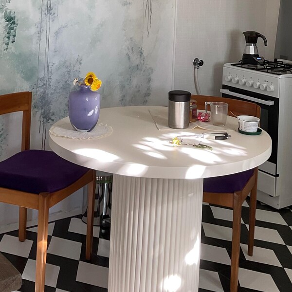 Coffee Table Funky Table Fluted Legs Table Cloud-shaped Table Colorful ...