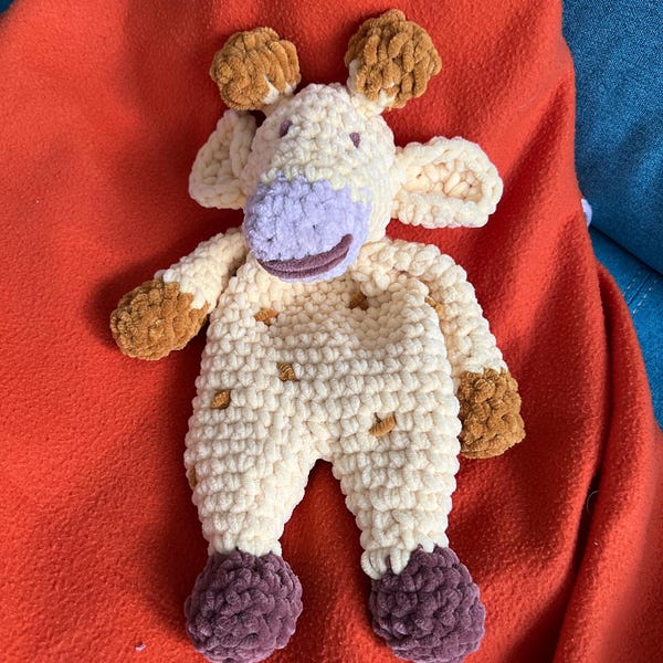 Crochet Highland Cow Snuggler Pattern, Highland Cow Lovey Crochet ...