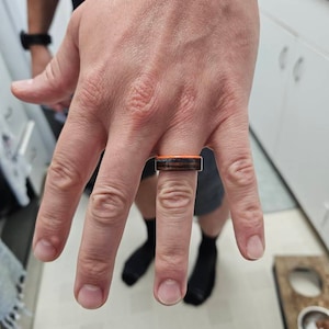 Recycled Skateboard Ring Wooden Ring Wedding Band Wood Bands Mens Ring ...