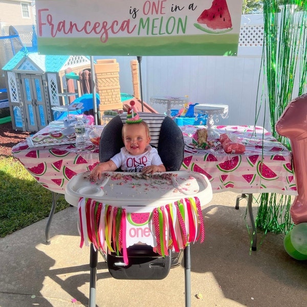 One in A Melon Banner - One in a Melon - Watermelon Party - Melon ...