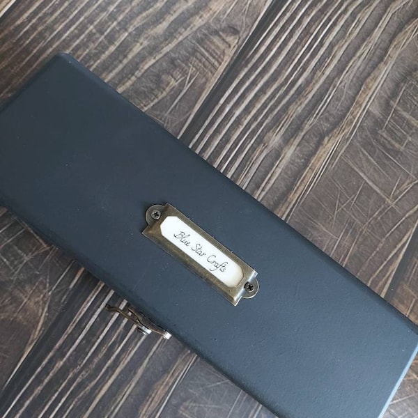Pencil & Pen Box - Distressed Black Painted MDF - Etsy