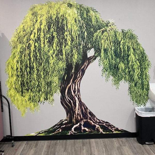 Willow Tree Mural Wallpaper, Nursery Wall Decal, Wall Art Decor ...
