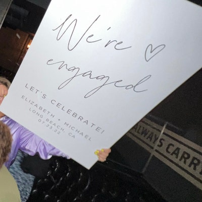 Engagement Party Sign, Calligraphy Wedding Engagement Sign, Printable ...