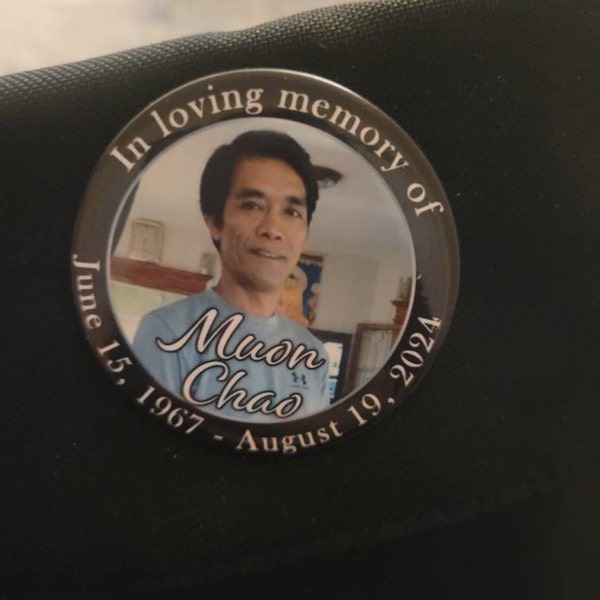 Memorial Button Pin, Memory Pin, Custom Photo Memorial Button Pins, Pin ...