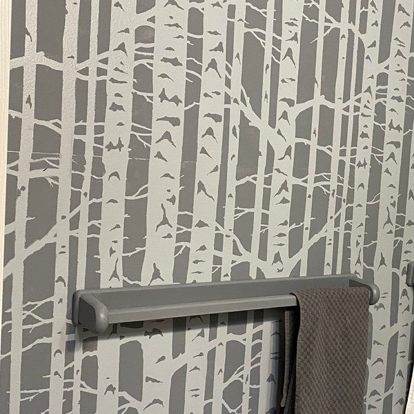 Birch Forest Wall Stencil - LARGE WALL STENCIL Instead of Wallpaper ...