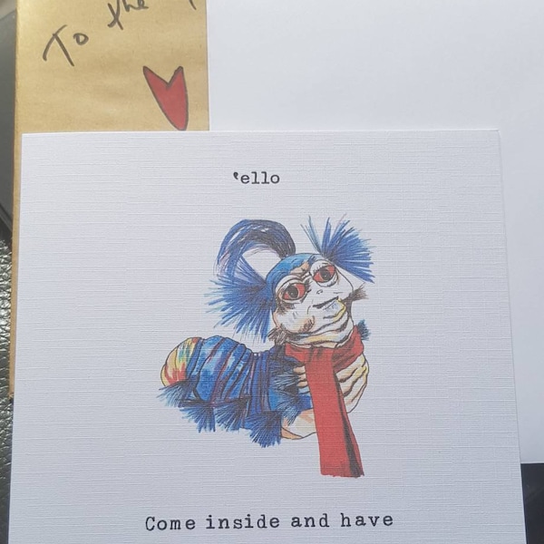 Labyrinth Worm Birthday Card • Ello Come Inside & Have a Nice Cup of ...