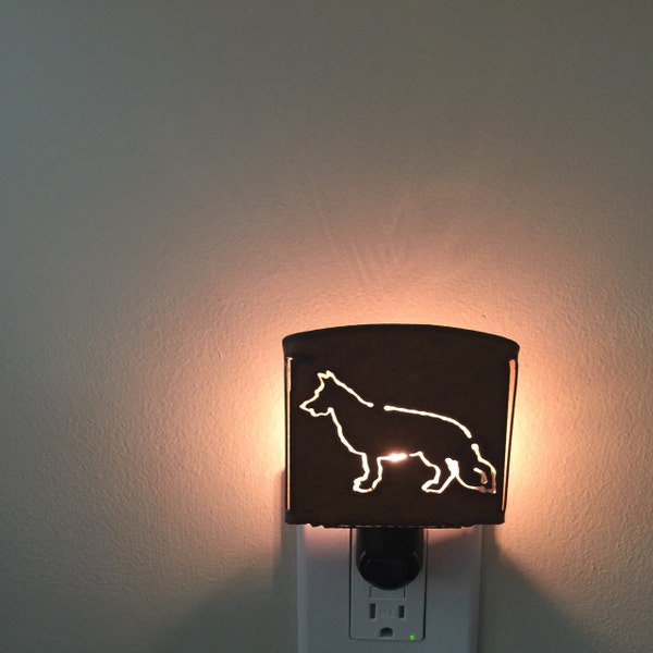 GERMAN SHEPHERD Dog Nightlight Night Light Made of Rustic Rusty Rusted ...