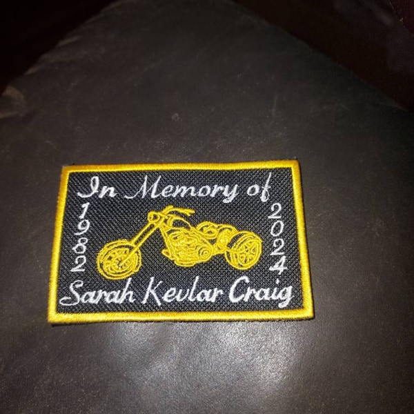 Custom Embroidered Patch - Top Rocker Flame Skull Motorcycle Biker MC ...