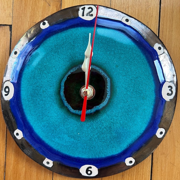 Colorful Clock, Ceramic Wall, Art Clock, Kitchen Clock, Housewarming ...