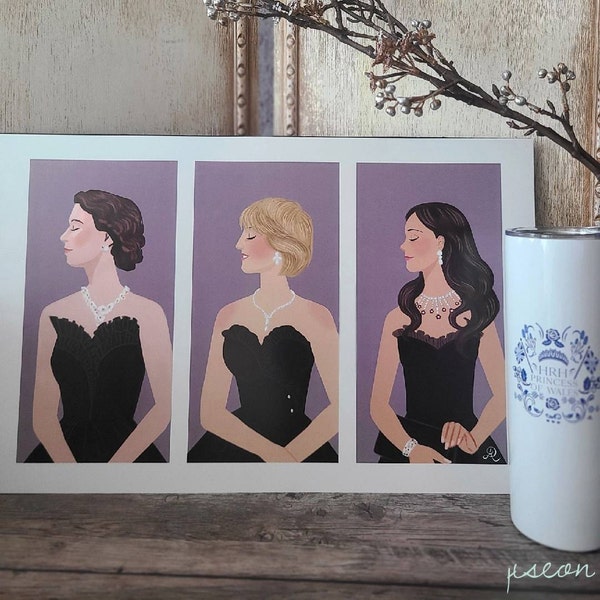 Queen Elizabeth, Princess Diana, Catherine Princess of Wales - Trio ...
