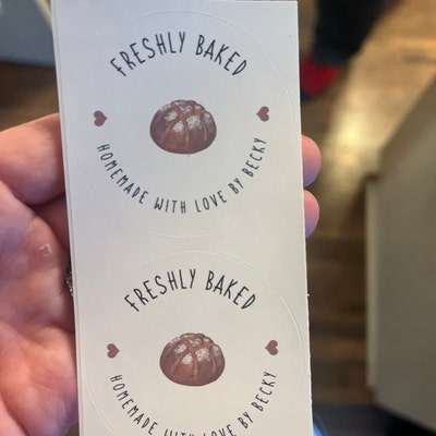 Custom Bakery Stickers Small Business Bakery Stickers Baked With Love ...