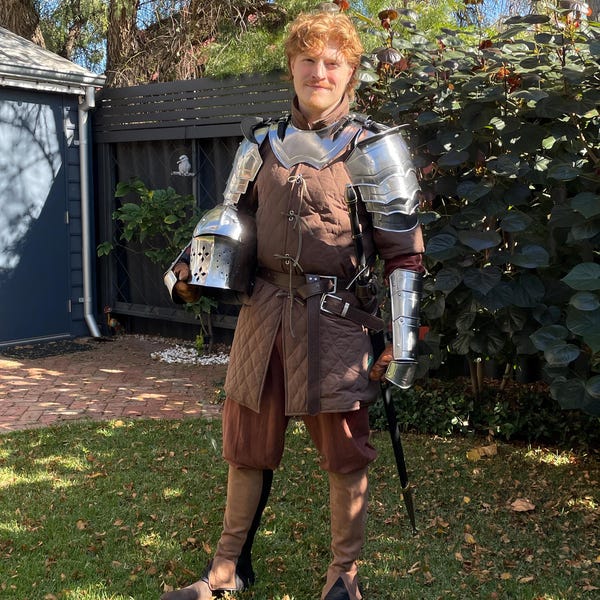 Brown Quilted Gambeson: Medieval Padded Tunic, LARP Costume - Etsy