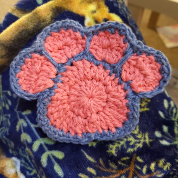 Crochet Pattern, Cat & Paw Coaster 2FOR1 Animal Paw Print Kitty - Etsy