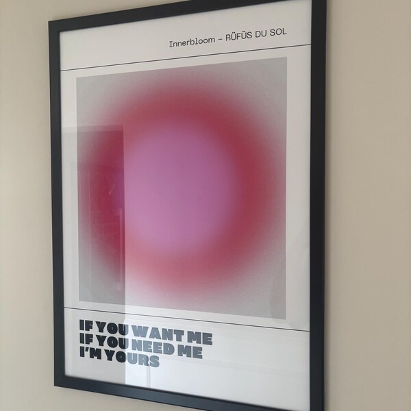 Innerbloom Pink Heart Aura Print - Rufus Du Sol Wall Art for House EDM ...