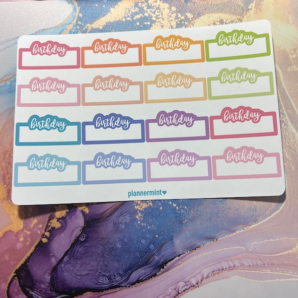 Birthday Planner Stickers: Fillable Tracker, Party Decor (matte or ...