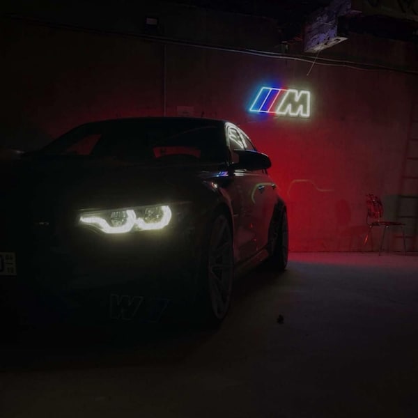 BMW Neon Sign, Custom Design Illuminated BMW M Power Neon Sign, Garage ...
