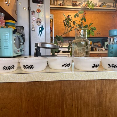 RARE Agee Crown Pyrex Turquoise Picket Fence Ramekins - Etsy