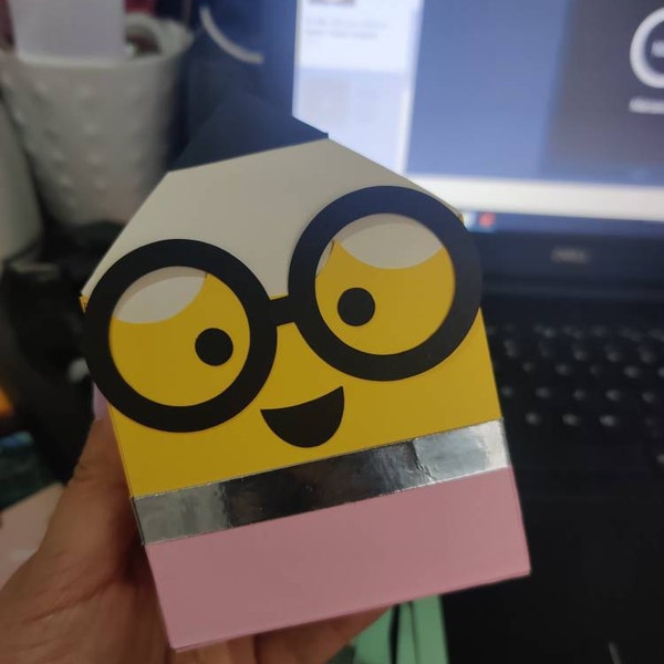 Pencil Gift Box With Nerdy Glasses SVG Design - Etsy