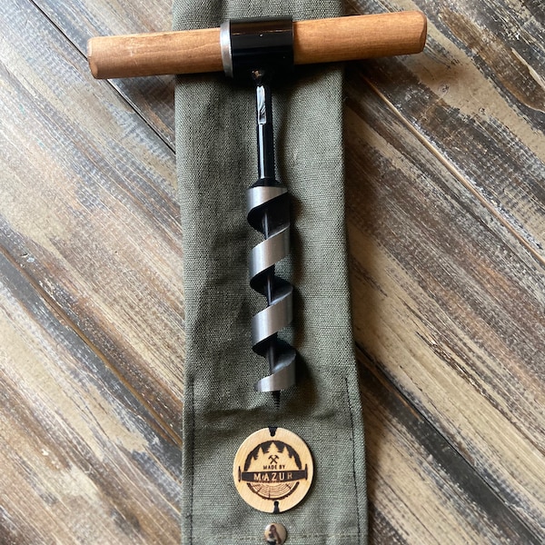 Bushcraft Scotch Eye Auger Hand Drill, Primitive Woodworking Tool for ...