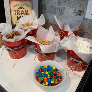 Trail Mix Bar Sign, Make Your Own Trail Mix Lumberjack Style Decor, Red ...