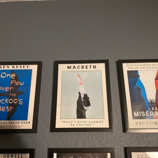 Book Poster Literature Poster Book Cover Wall Art Set 6 Prints | Home ...