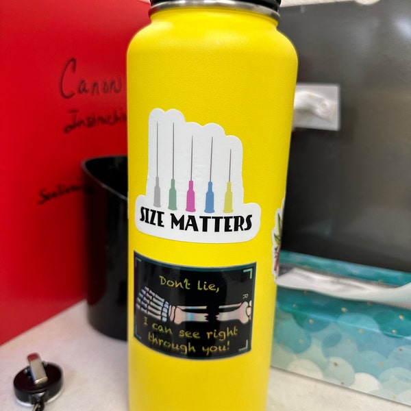 IV Size Matters Vinyl Decal Sticker - Syringe Sticker - Nursing Student ...