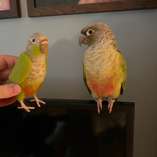 Handmade Felt Cockatiel Bird | Realistic Felt Bird Ornament ...