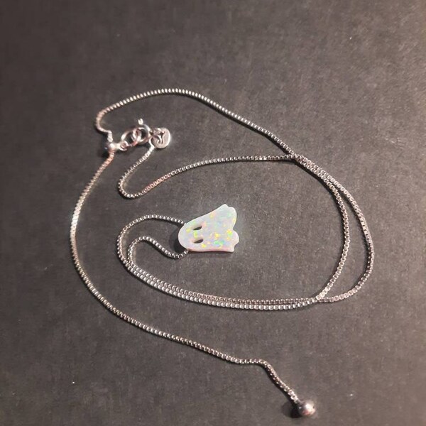 Ghost Opal Necklace, Fire Opal Specter Necklace, White and Black Opal ...