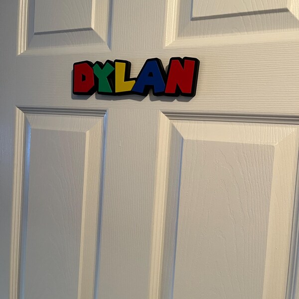 Personalized Mario Style Name Sign, Name Tag Sign, Kids Room Decor ...