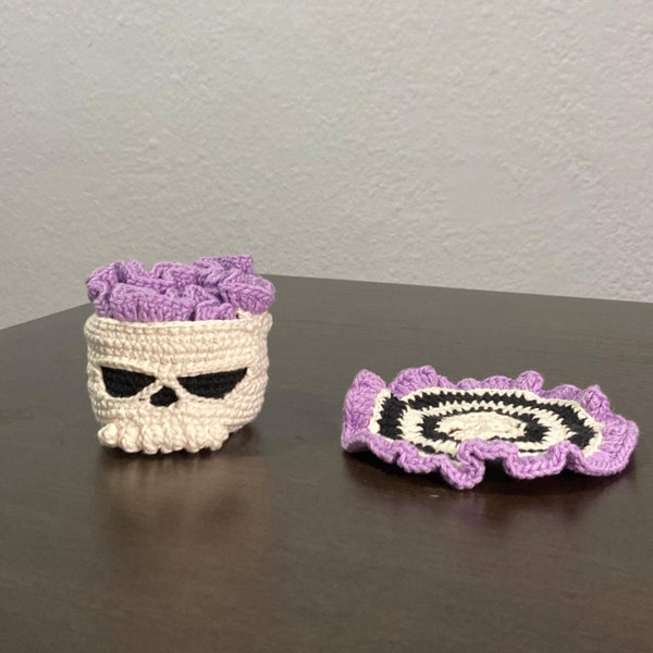 Brainy Skull Coaster Set CROCHET PATTERN / Skull Coaster PDF English ...