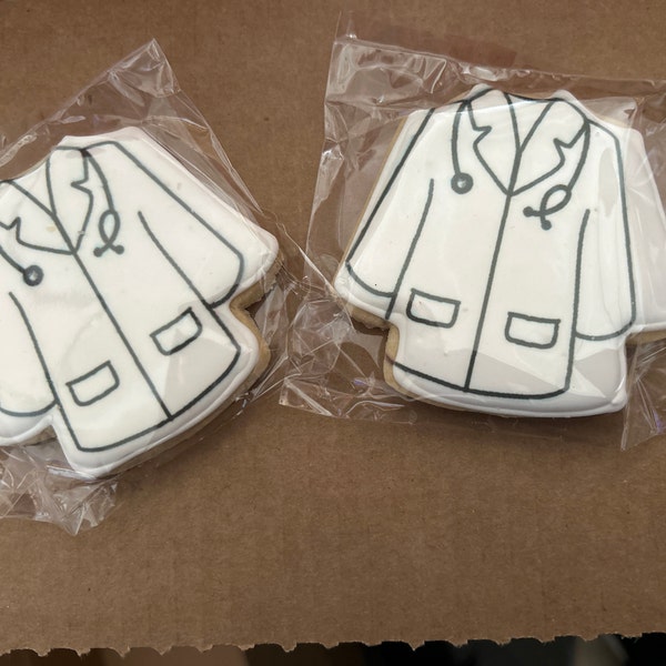 12 Count White Doctor Coat Jacket Dr Cookie Healthcare Lab Coats Themed ...