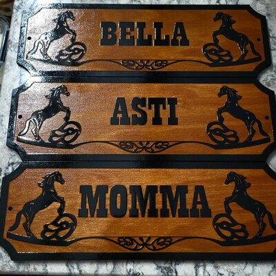 Personalized Wood Horse Stall Name Sign. Birch.laser ENGRAVED.GIFT. - Etsy