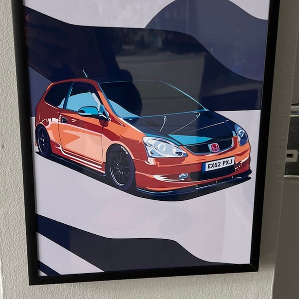 Honda - EP3 Type R | 2 Frame Options / Print Only Also Available (A5-A3 ...