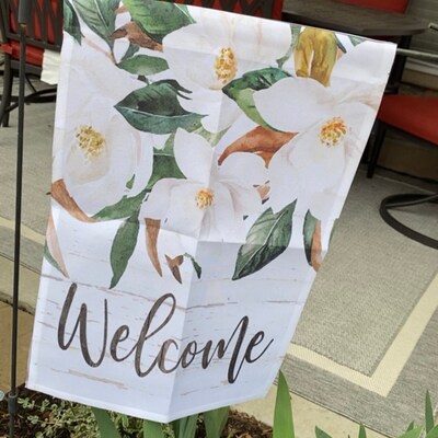 Personalized Garden Flag-magnolia Garden Flag-welcome Flag-magnolias ...