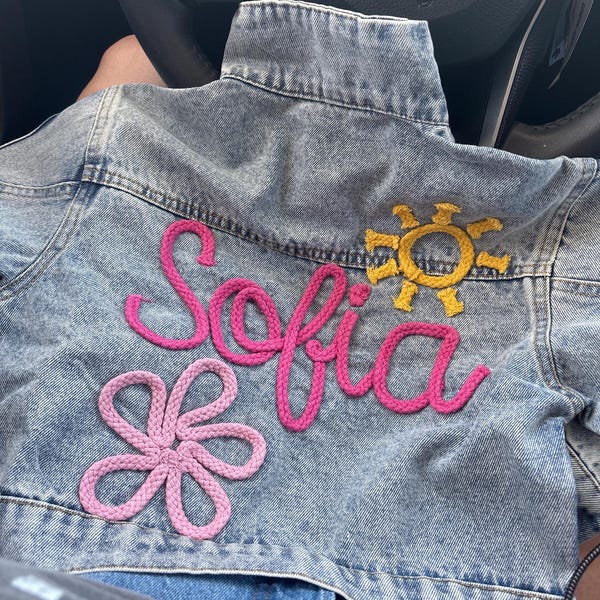 Personalized Kids Name Jean Jacket, Custom Girls Toddler Name Letter ...