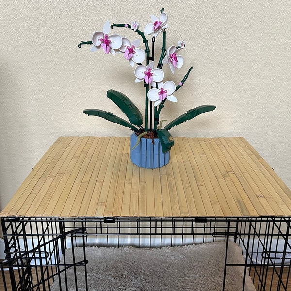 Stylish Bamboo Dog Crate Topper, Multiple Finishes - Stores Easily, Pet ...