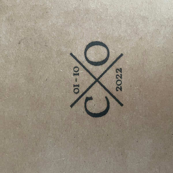Crossed Oars Wedding Stamp | Wedding Date Stamp | Initials Stamp ...