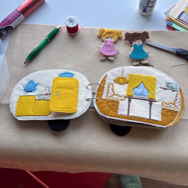 Doll and Dress Quiet Book Embroidery Design, Toddler Quiet Book Pattern ...