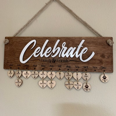 Celebration Board, Birthday Board, Family Birthday Sign, Wood Family ...