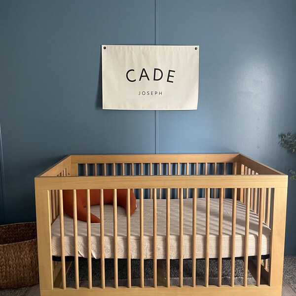 Baby Name Flag Canvas Flag Nursery Name Sign Custom Name Banner Boho ...