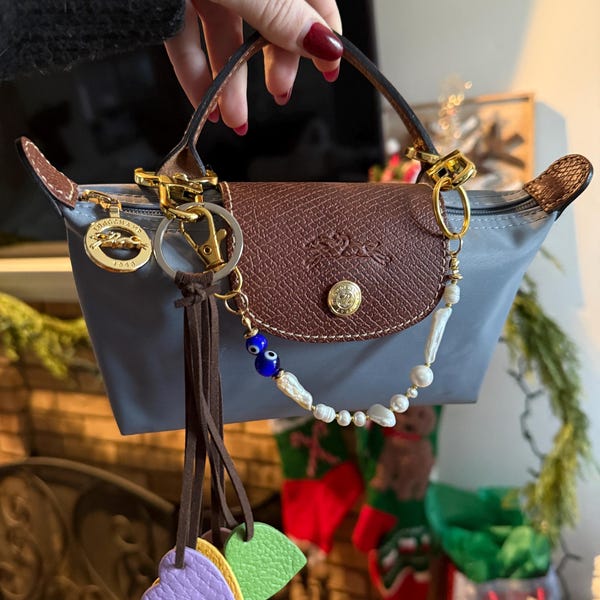 Bag Charm Keychains With Customizable Gold Letters and Vibrant Glass ...