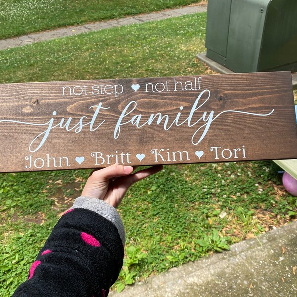 Not Step Not Half Just Family Sign | Blended Family Sign | Gift for ...
