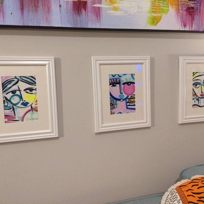 Green Abstract Face Art Woman Face Painting Original Art Woman Painting ...