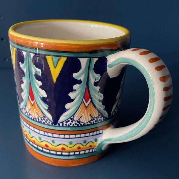 Bell-shaped Espresso Coffee Cup With Matching Saucer Decorated in Ricco ...