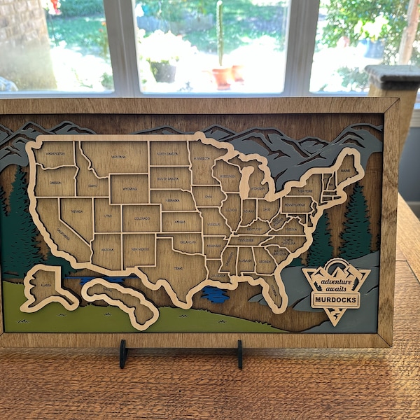 Personalized US Travel Map, US Travel Map, Travel Map Tracker, Family ...