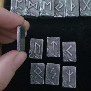 Pewter Metal Rune Set 24pc Elder Futhark - Etsy