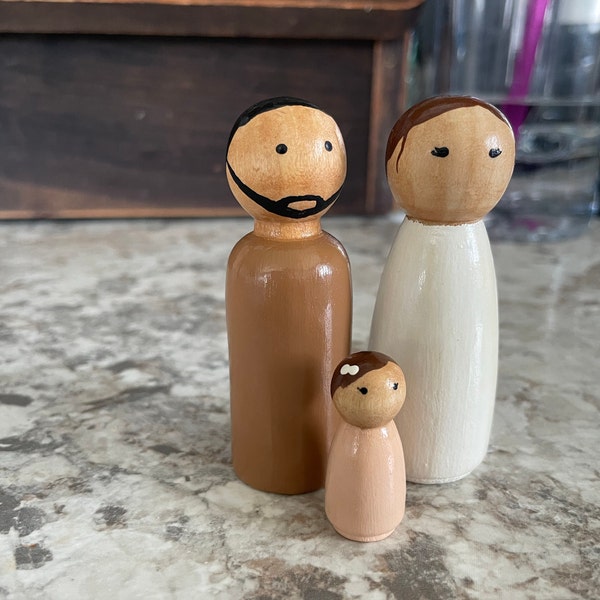 Custom Wooden Peg Families Simple Peg Families Wooden Toy Pegs Peg ...